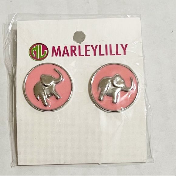Marleylilly | Jewelry | Marleylillypink And Silverelephant Earrings ...